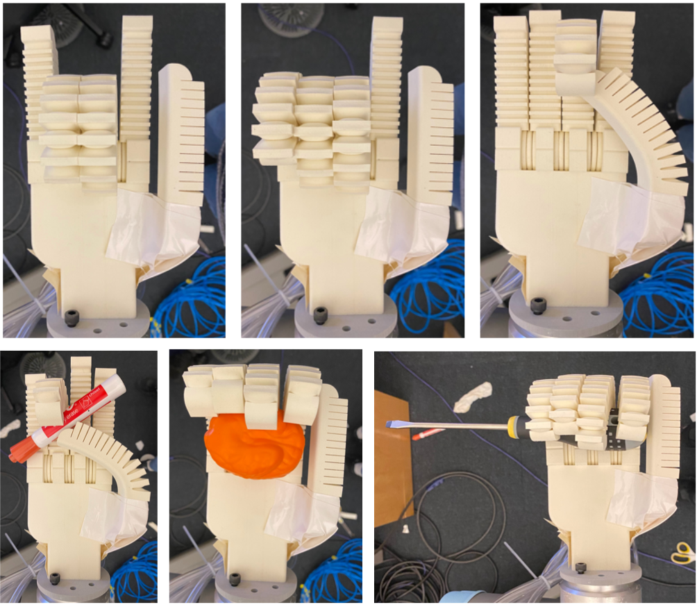 Directly 3D Printed, Pneumatically Actuated Multi-Material Robotic Hand | Chao Liu